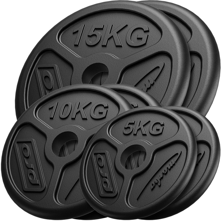 Ensemble de poids en fonte olympiques ø50 / 51 mm | 60 kg / 2 x 15 kg ...
